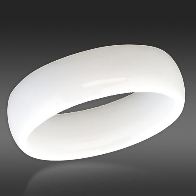 Ceramic Ring,Ceramic Wedding Band,White Ceramic High Polish Domed ...