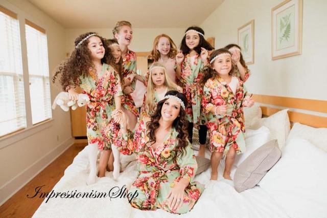 Wedding Party Robe, Custom Bridesmaid Wrap, Set Of Wedding Robes ...