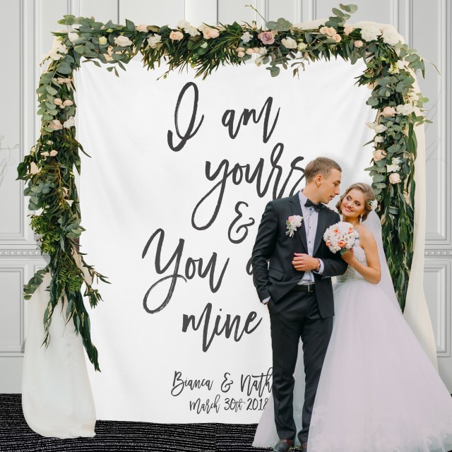Custom Wedding Backdrop, Wedding Reception Calligraphy Backdrop ...