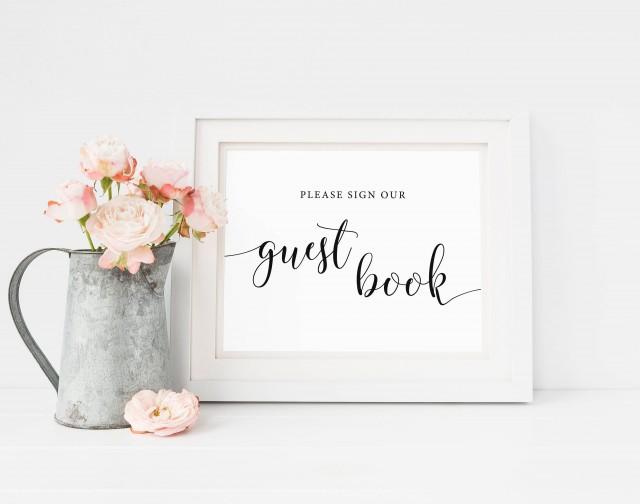 Rustic Wedding GuestBook Sign Printable, Please Sign Our Guest Book ...