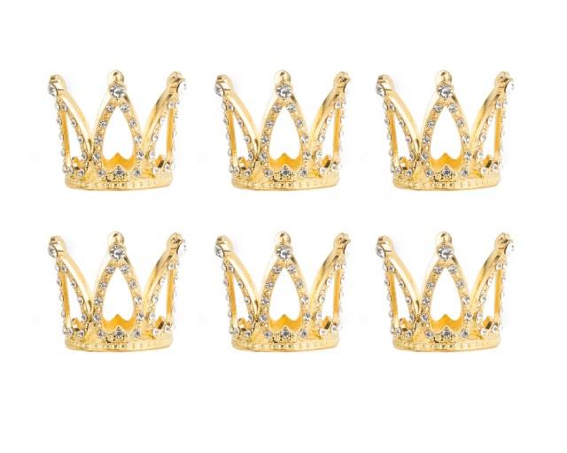 Tiny Crowns, Cupcake Topper, Small Crown, Rhinestone Crowns, Set Of 6 ...